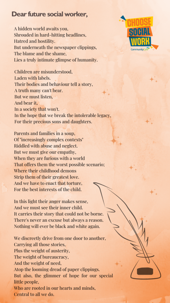 Poem: Dear Future Social Worker - Community Care