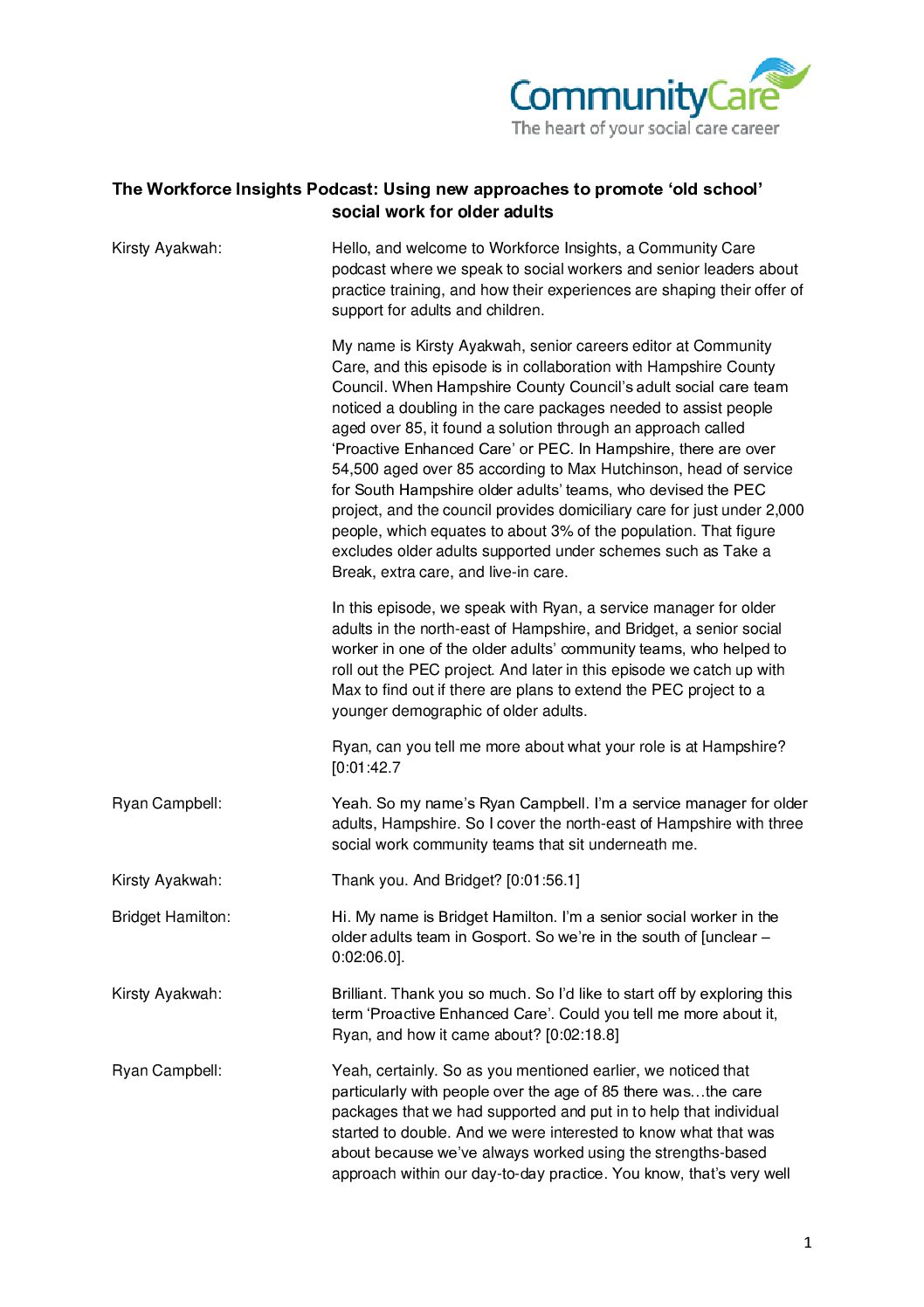 The Workforce Insights Podcast Using new approaches to promote old ...