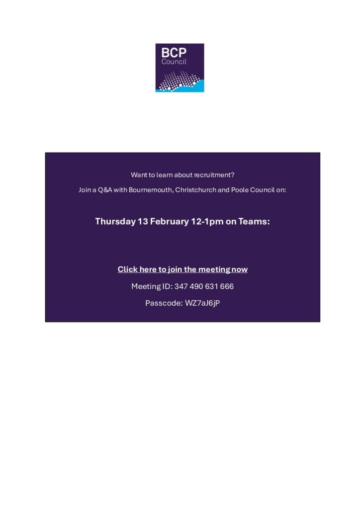 Recruitment event invite for BCP - Community Care